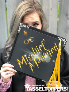 Mischief Managed Grad Cap Tassel Topper, Class of 2026, Graduation ...
